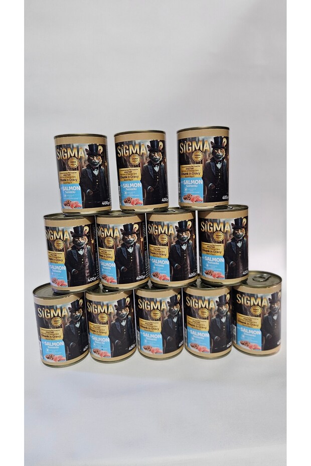 Sigma 12li Koli Somonlu Kedi Maması - 400gr Parça Etli Konserve ...