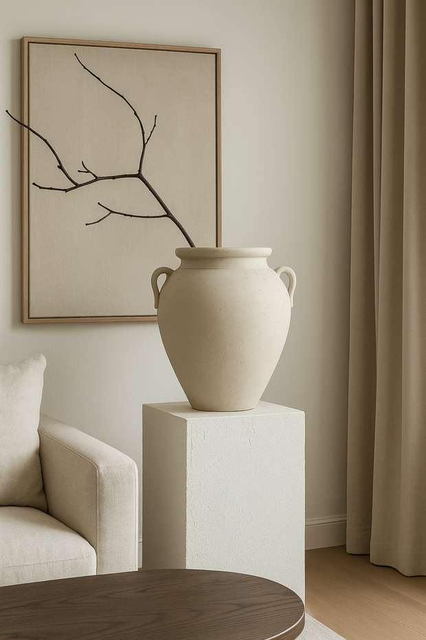 Yalda atelier Aria büyük kuplu dokulu göbekli vazo bej - Fiyatı, Yorumları