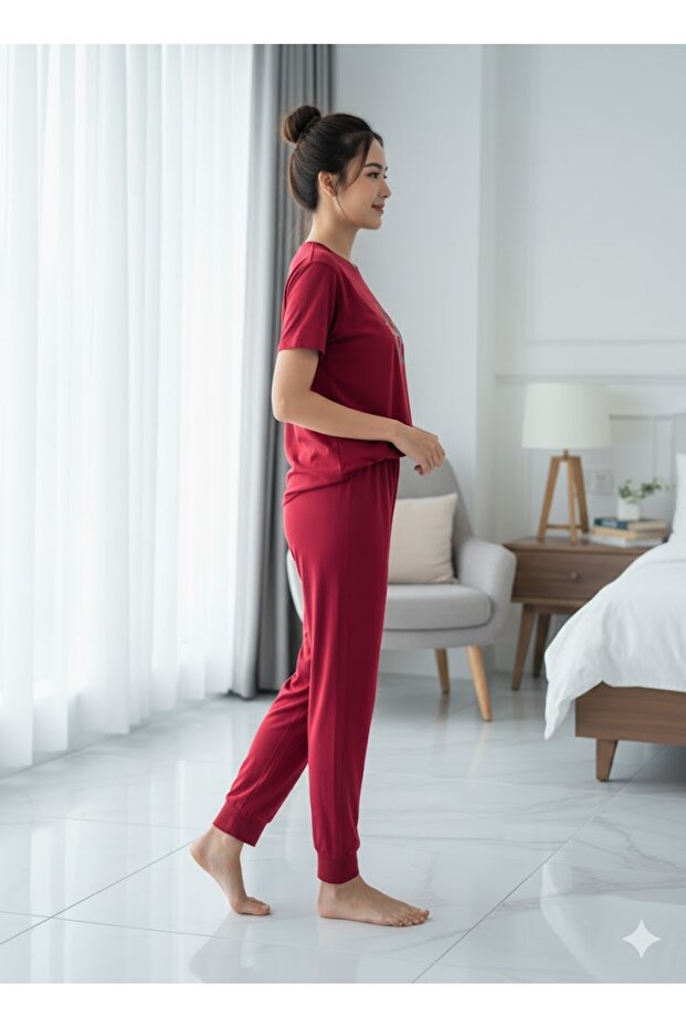 sleeproom KADIN BORDO YAZLIK PİJAMA TAKIM - Fiyatı, Yorumları