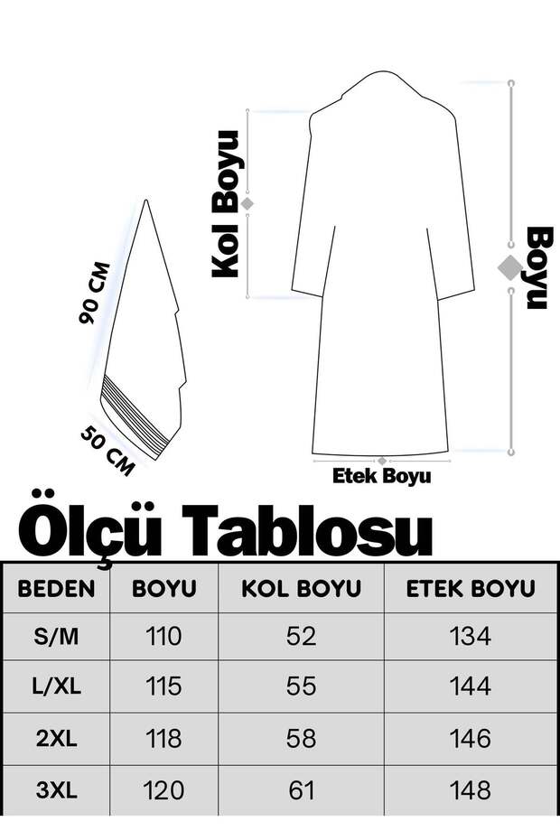 MELONIE Towel Bathrobe Set Cream Sea S-M- Trendyol