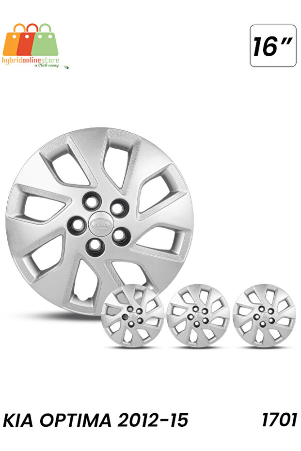 Kia Optima 2012-2015 16" Silver Wheel Covers Set of 4, Durable ABS ...
