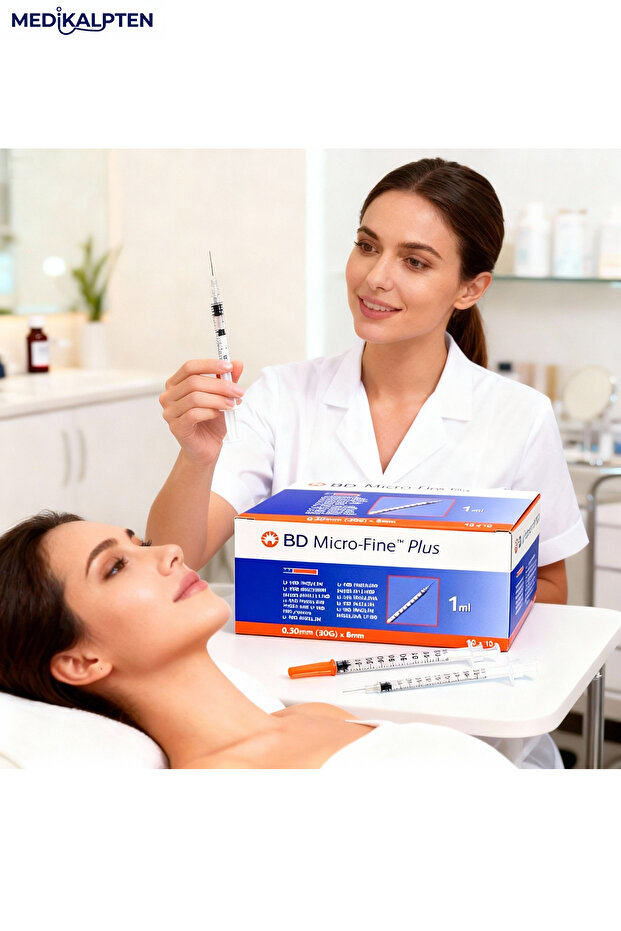BD MICROLANCE Dolgu, Botoks, PRP, Mezoterapi, Cilt Altı İşlem Enjektörü (1 ml 30G x 8mm)-(10 ...