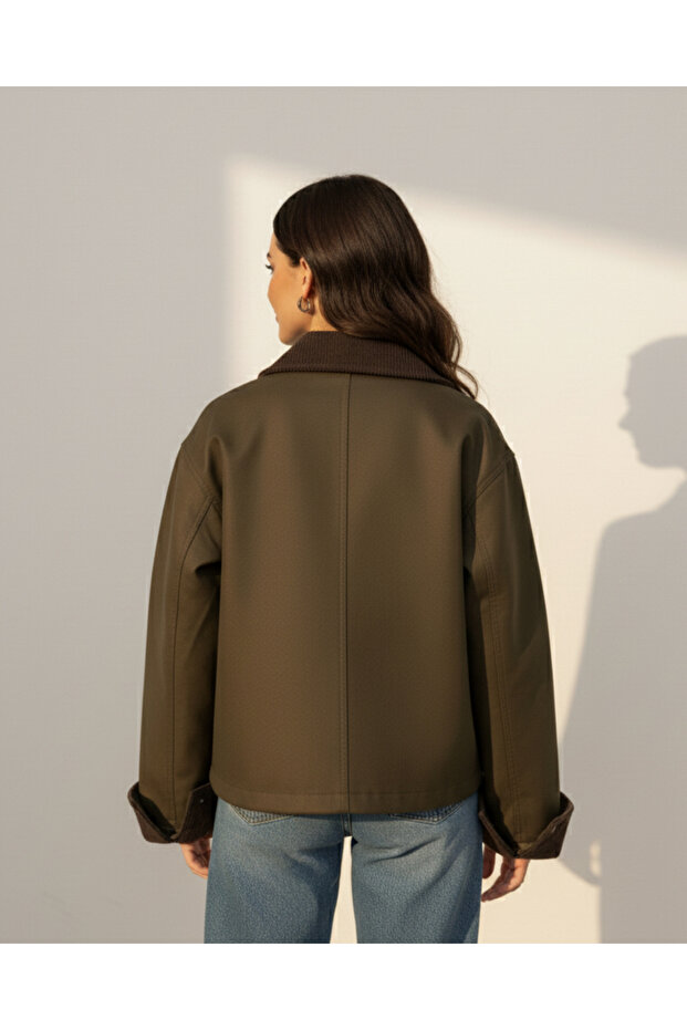 Narin Studios Kadife Yakalı Haki Ceket - Fiyatı, Yorumları