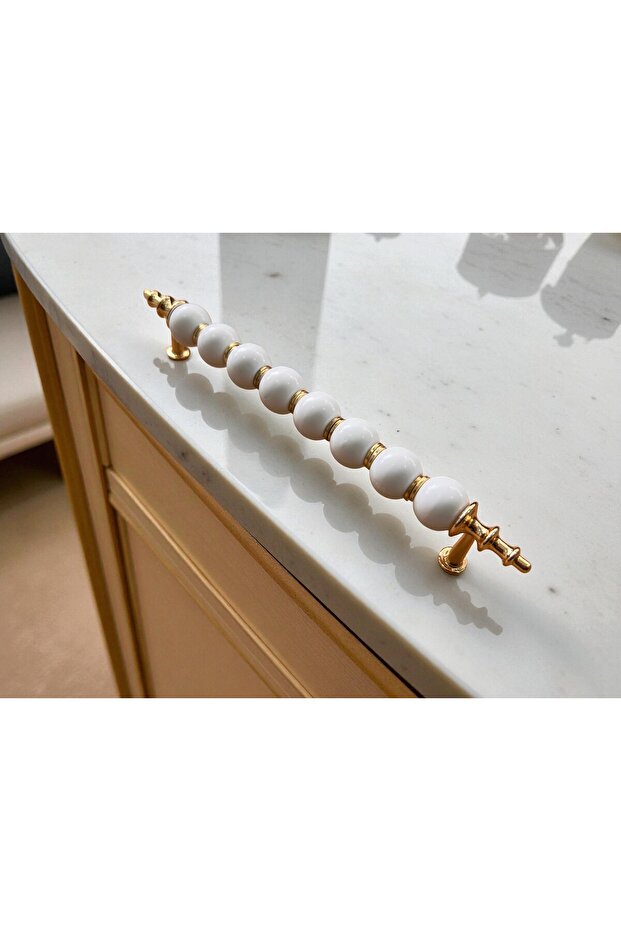 Online Home Market Χειρολαβή με χάντρες χρυσό και μαύρο 96mm, 128mm και ...