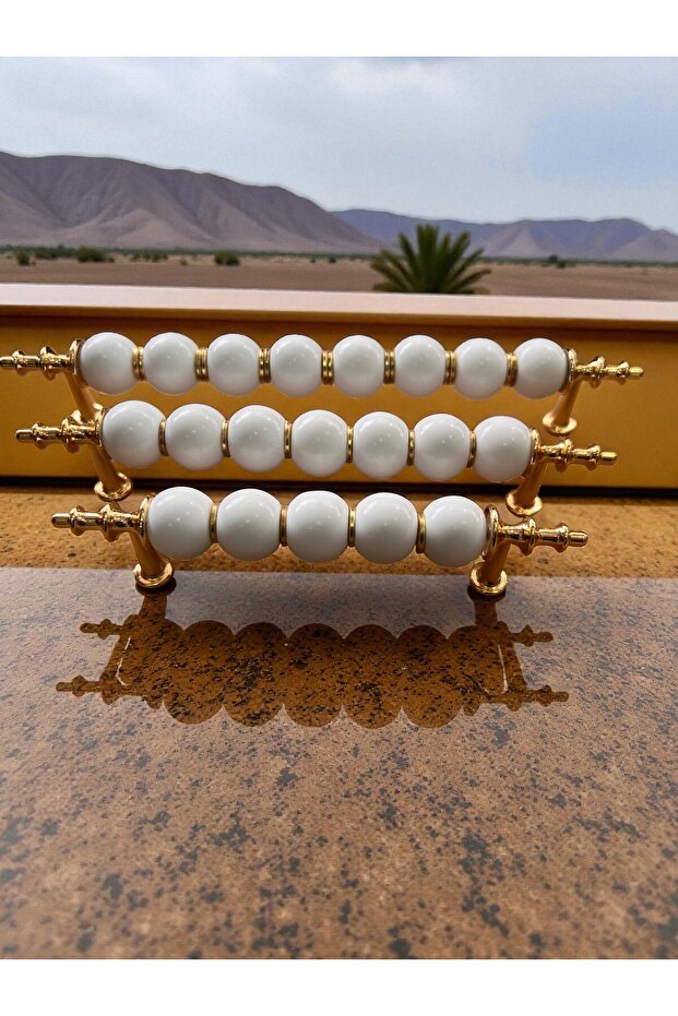 Online Home Market Χειρολαβή με χάντρες χρυσό και μαύρο 96mm, 128mm και ...