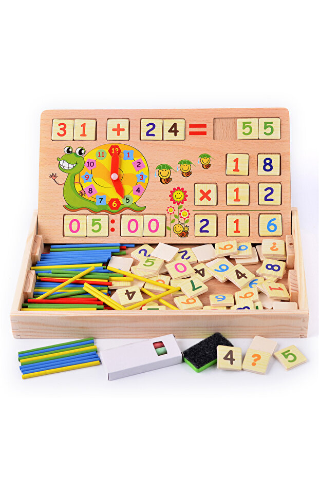 OEM Tabla educativa din lemn 2 in 1 – Scris, desen si invatare ...