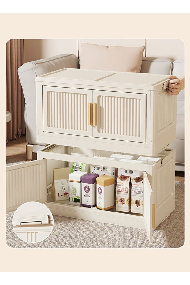 Generic 5-Tier Foldable Plastic Storage Cabinet with Flip Doors and ...