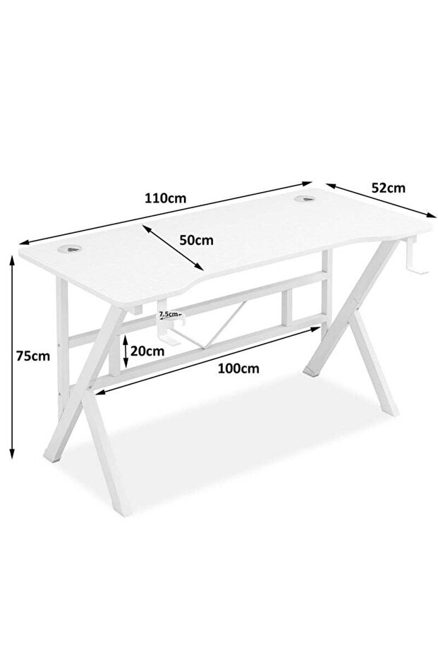 ZUIHAO K-Shaped Gaming Desk Carbon Fiber Surface Office Desk with 2 ...