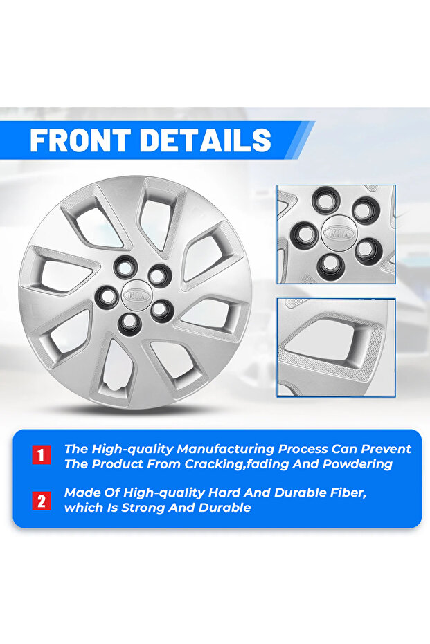 Kia Optima 2012-2015 16" Silver Wheel Covers Set of 4, Durable ABS ...