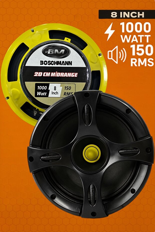 Sunask Boschmann 1000 Watt 150 Rms 20 Cm Midrange Oto Hoparlör 2 Adet Amfi Uyumlu - Fiyatı ...