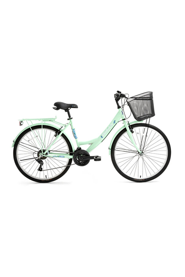 Bisan LOTUS ŞEHİR BİSİKLETİ 34 CM V 24 JANT 21 VİTES MİNT YEŞİL BEYAZ ...