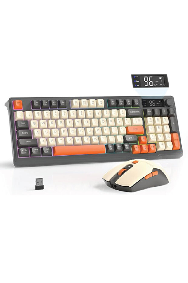 FreeWolf T96 2.4g Bt5.0 Çift Bağlantılı Tft Led Ekranlı Reinbow Gaming ...