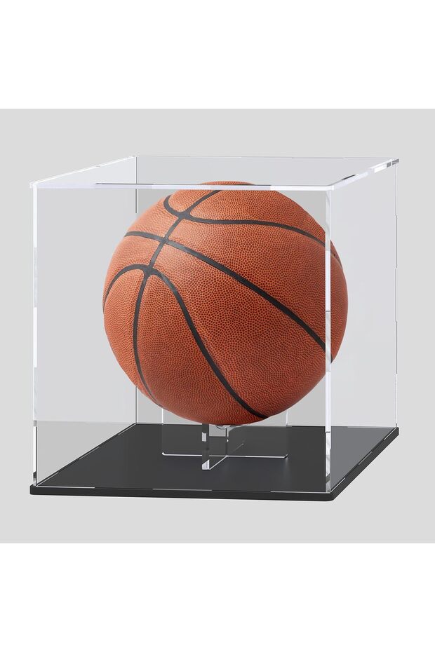 Slasa Clear Acrylic Display Case with Ball Stand for Full Size ...