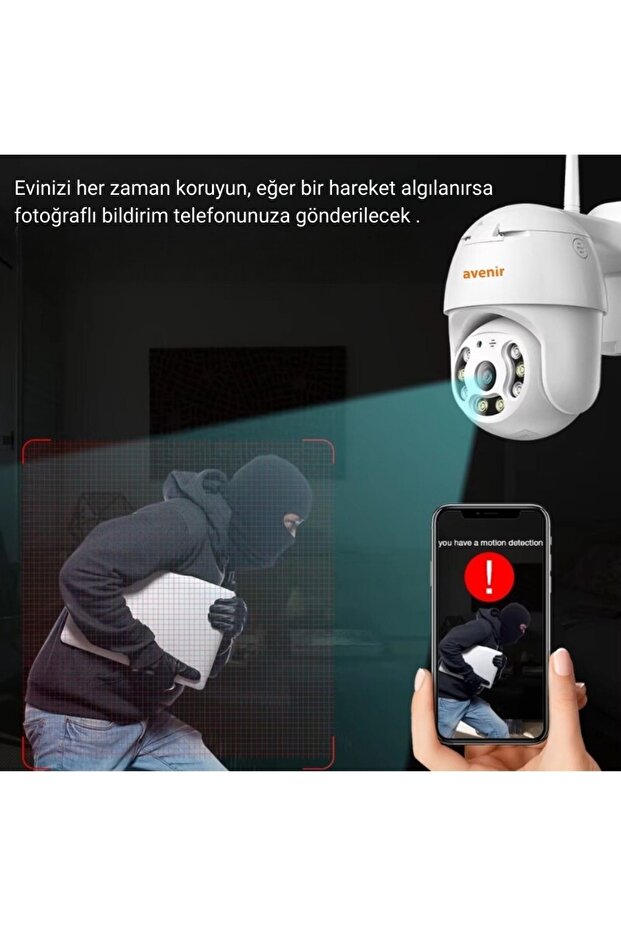 Avenir AV-R20 WİFİ 3mp Onvif Dış Mekan Gece görüşlü Hareket Algılama AP ...