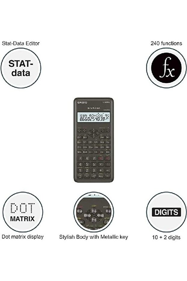 Casio 2nd Edition Non-Programmable Scientific Calculator Black- Trendyol