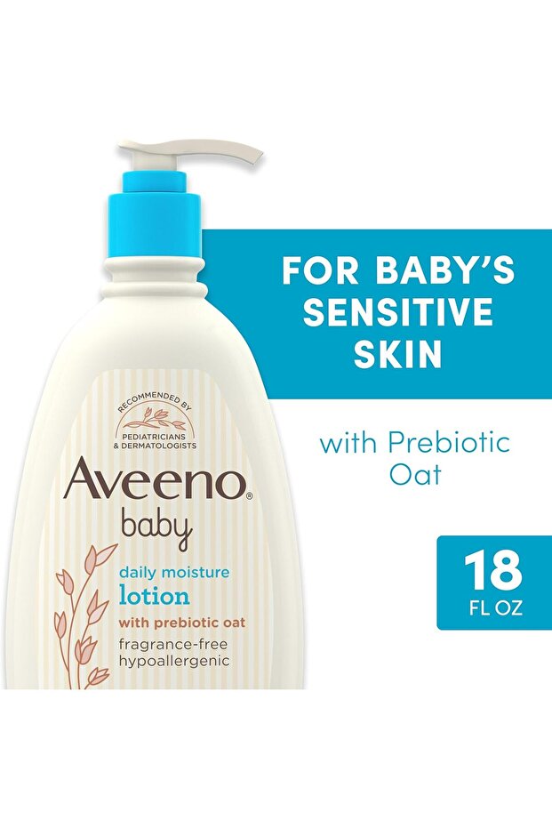 Aveeno Baby Daily Moisture Moisturizing Lotion, Colloidal Oatmeal ...