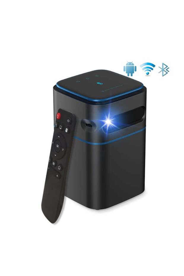 HOTACE Hotack D042 Mini Portable Projector, 4K Support, 120 ANSI Lumen, Android 9.0, 7000mAh ...