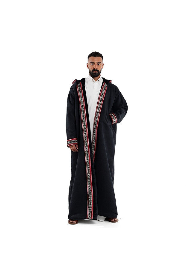 alwaseef Traditional Sadu fur coat, fur-lined hat- Trendyol