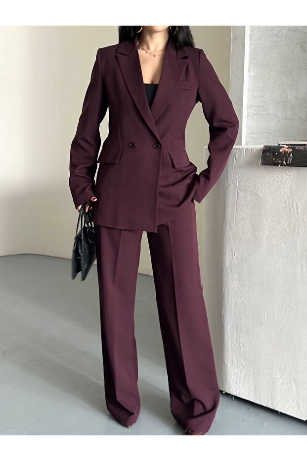 MYGİYİMİSTANBUL Blazer Jacket Palazzo Pants Set- Trendyol