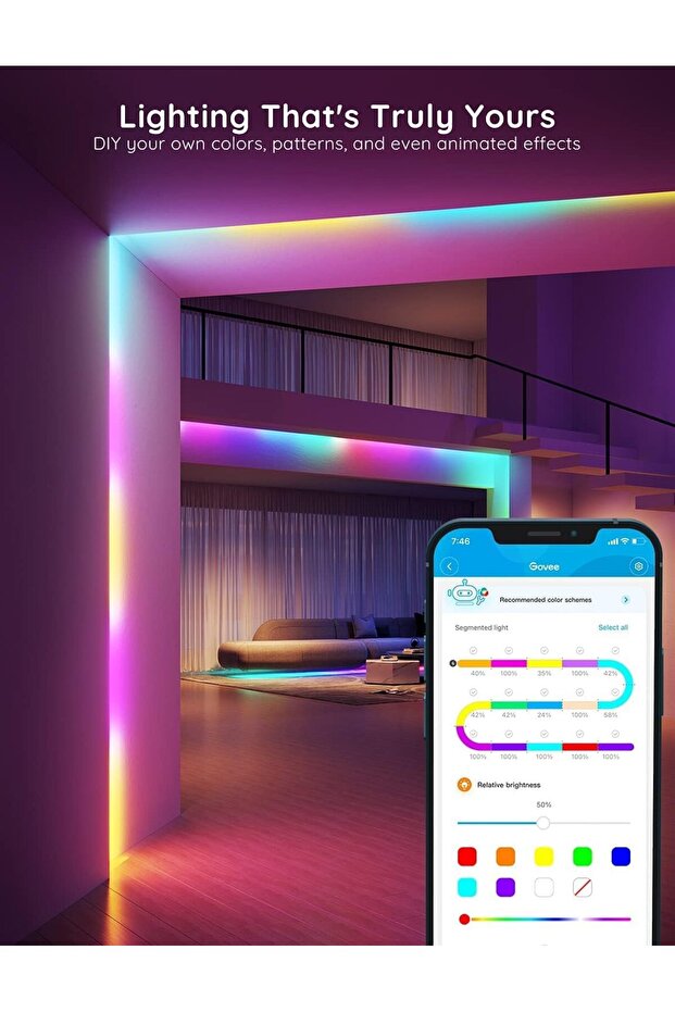 Govee 30m RGBIC LED Strip Lights, Smart LED Lights Work with Alexa and ...