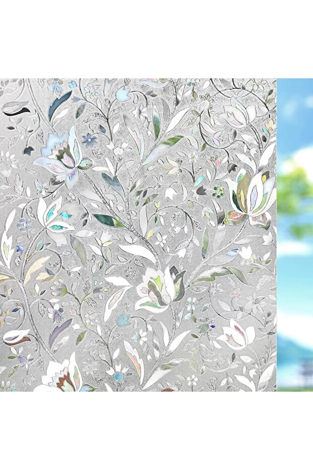 RABY Folie pentru ferestre, model floral cu tulipe, 60x300 cm- Trendyol