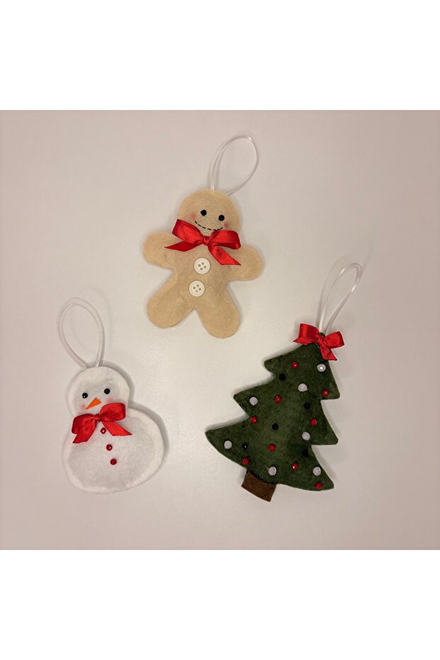 PİNKUE 3-Piece Felt Christmas Ornament Gift Set in Box – Handmade ...