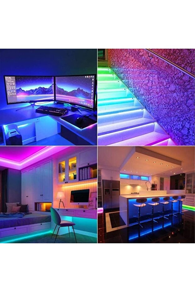 AyrStore RGB Şerit Led Set Tak Çalıştır Bluetoothlu ve Müziğe Duyarlı ...