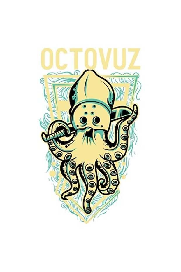 OEM Octopus with Knife Sticker, English Text, Cartoon Lovers, White ...