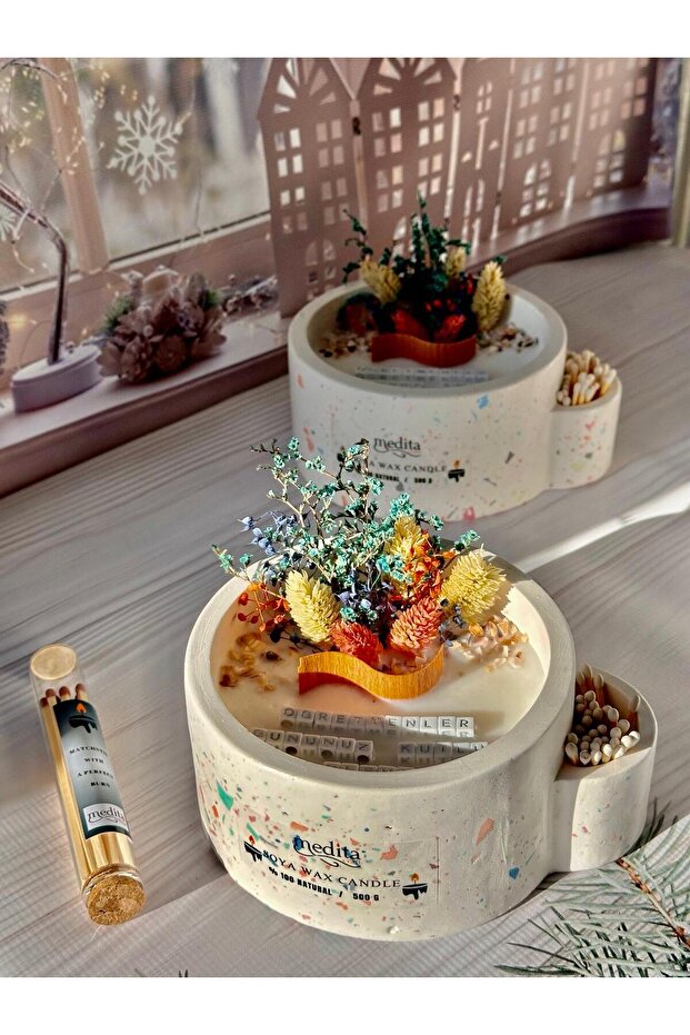 Medita Craft Öğretmenler Gününe Özel Doğal Soya Tasarım Mum - Kiraz ...