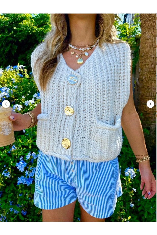 Nimas Kadın Kalın Örgülü Triko Yelek Hırka - Fiyatı, Yorumları