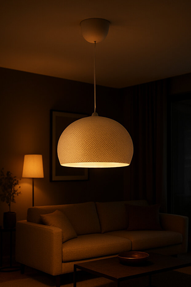 Rekatech Beyaz Modern Dokulu Pinterest Tarzı Tekli Sarkıt Oturma Odası ...