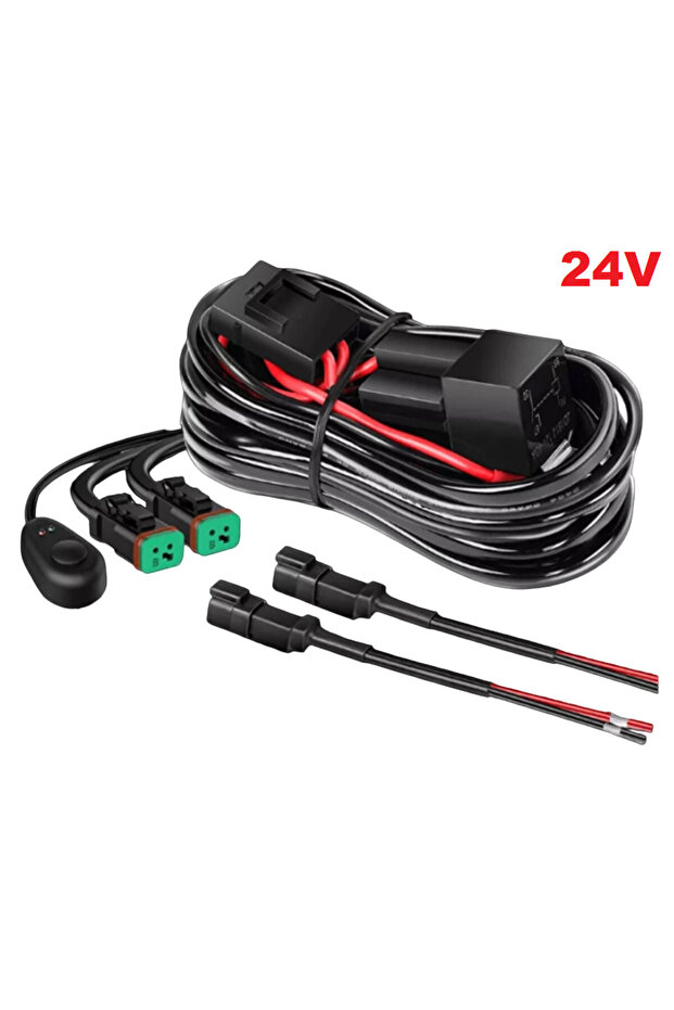 OEM Wiring harness with button and 24V relay for 2 LED/LED bar ...