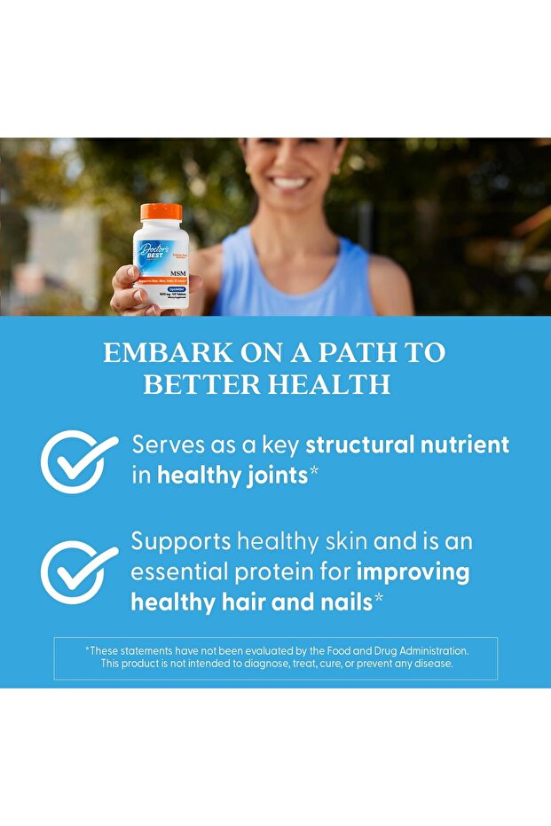 Doctor's Best , MSM with OptiMSM, 1,500 mg, 120 Tablets- Trendyol