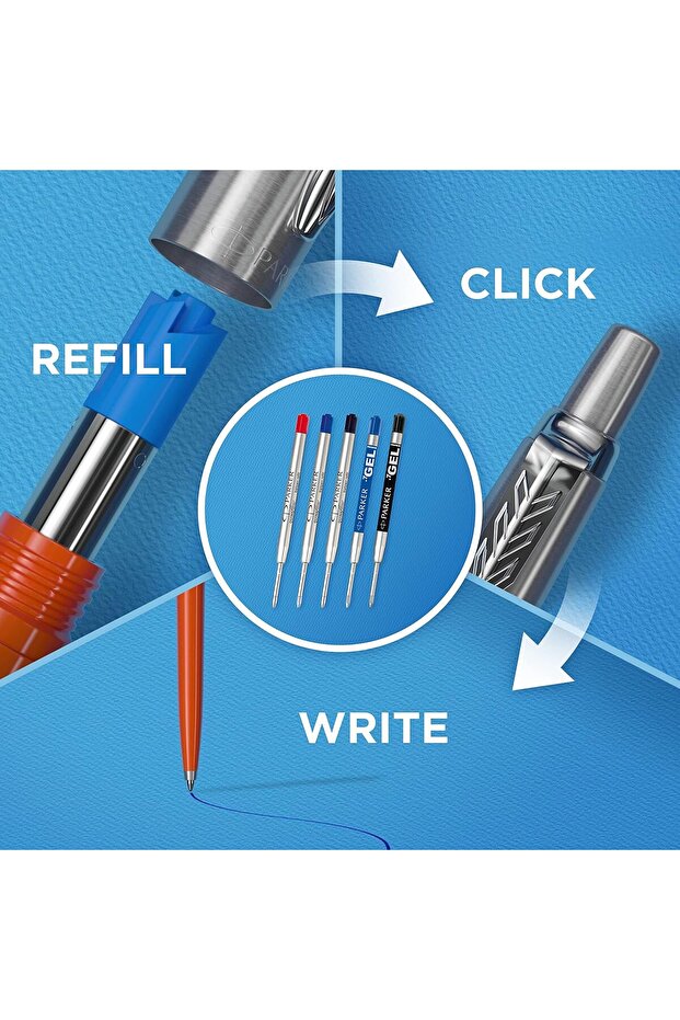 Parker Parker Gutter XL Ballpoint Pen, Chrome Trim, Medium Tip, Blue ...