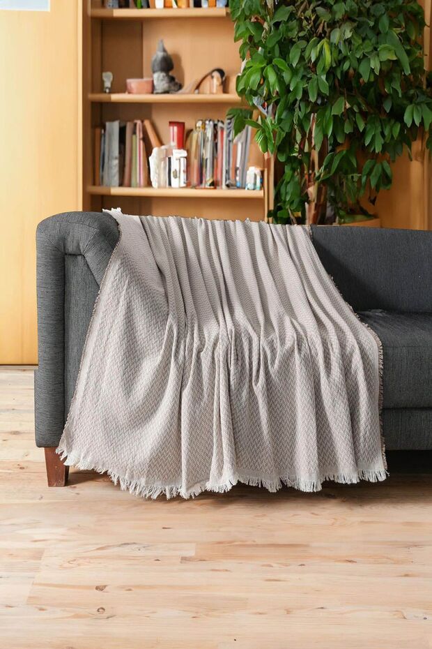 Senpai Cotton Sofa Cover 170X210 cm Modern Striped Washable for Single ...