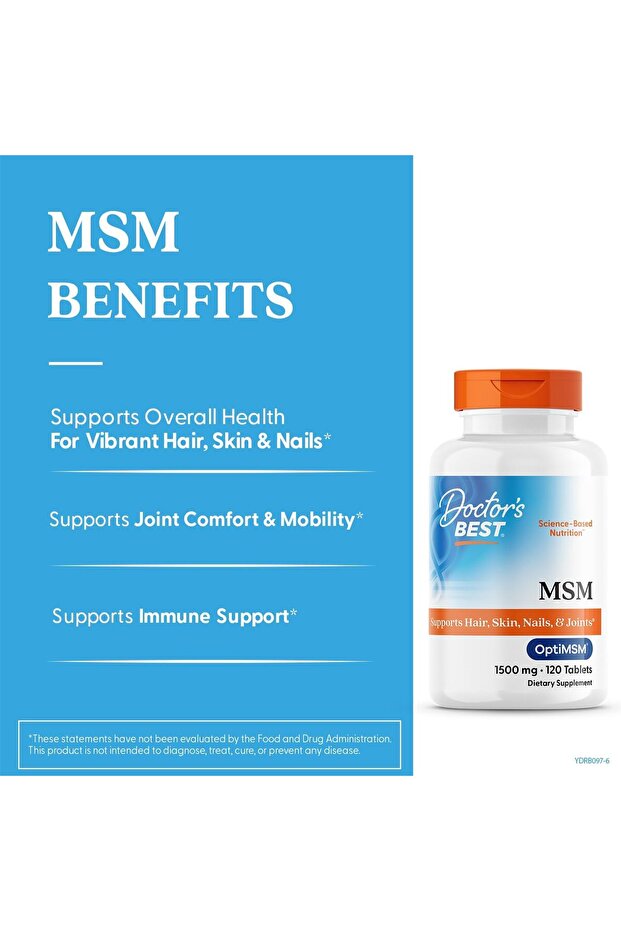 Doctor's Best , MSM with OptiMSM, 1,500 mg, 120 Tablets- Trendyol