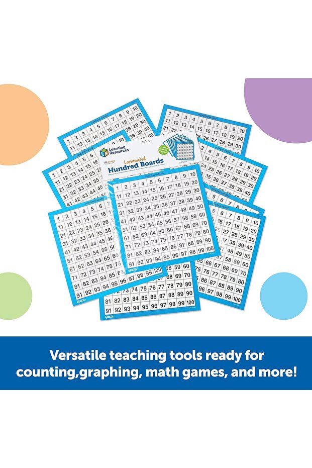 Learning Resources Hundreds Boards, Set of 10, Dry Erase Counting Aids ...