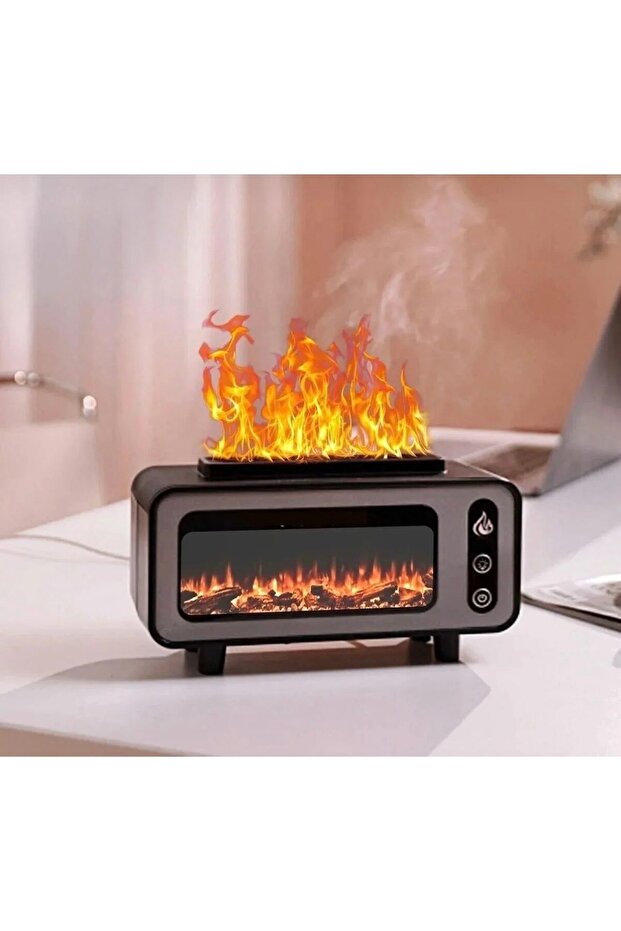 Alaska Vintage Şömine Alev Efektli Aroma Difüzör, Işıklı Oda Kokusu ve ...