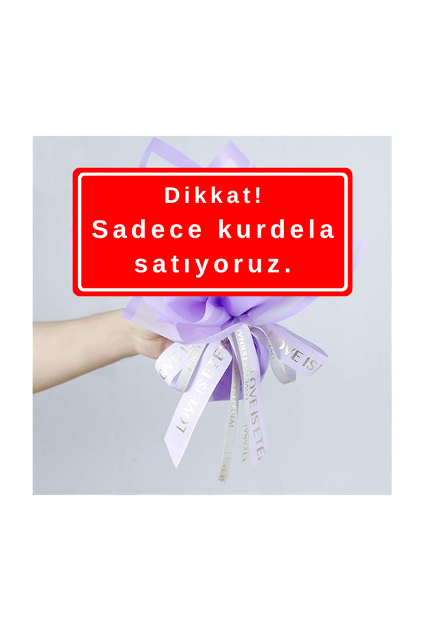 COLORPAK Çiçek Buketi için kurdele KIRMIZI (1 metre uzunluk) 2,5 cm en ...