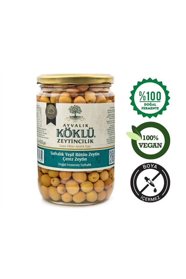 Köklü Zeytincilik Ayvalık Çerez Yeşil Zeytin 660 cc Cam Kavanoz ...