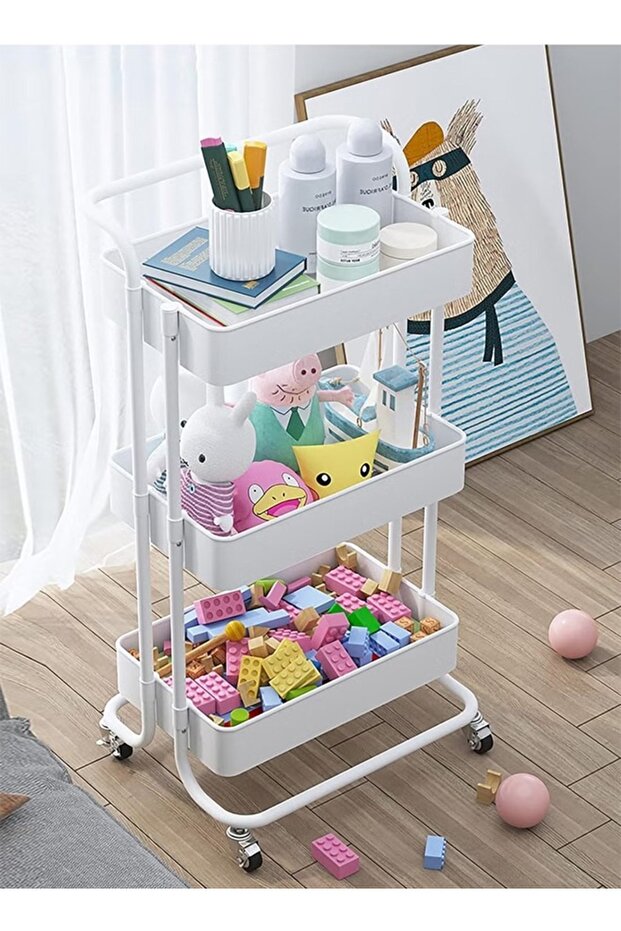 Cady One Multi-use 3-tier Rolling Storage Cart Size 85 X 45 X 35- Trendyol