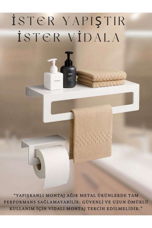 Grassi Set de 2 adezivi-metalic pentru suport pentru prosoape de 30 cm și suport pentru hârtie ...