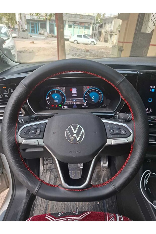 AYAZGRUP Volkswagen Caddy, Tiago, Passat Direksiyon Kılıfı Dikmeli Çift ...