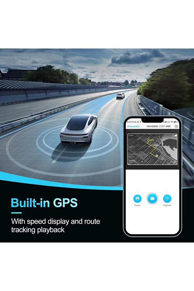 Hikvision C6S 4K Dashcam — 3.9-inch IPS, 135° Wide-Angle, Wi‑Fi, GPS, G ...