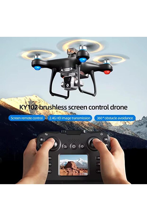 Generic KY102 Dual Camera LCD Screen Drone – Foldable Optical Flow RC ...