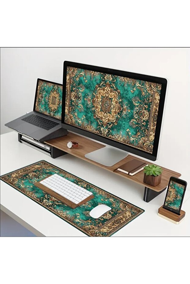 sgeteknoloji SGE TEKNOLOJİ 65X25 CM PERSİAN HALI TEMALI KAYDIRMAZ TABAN ...