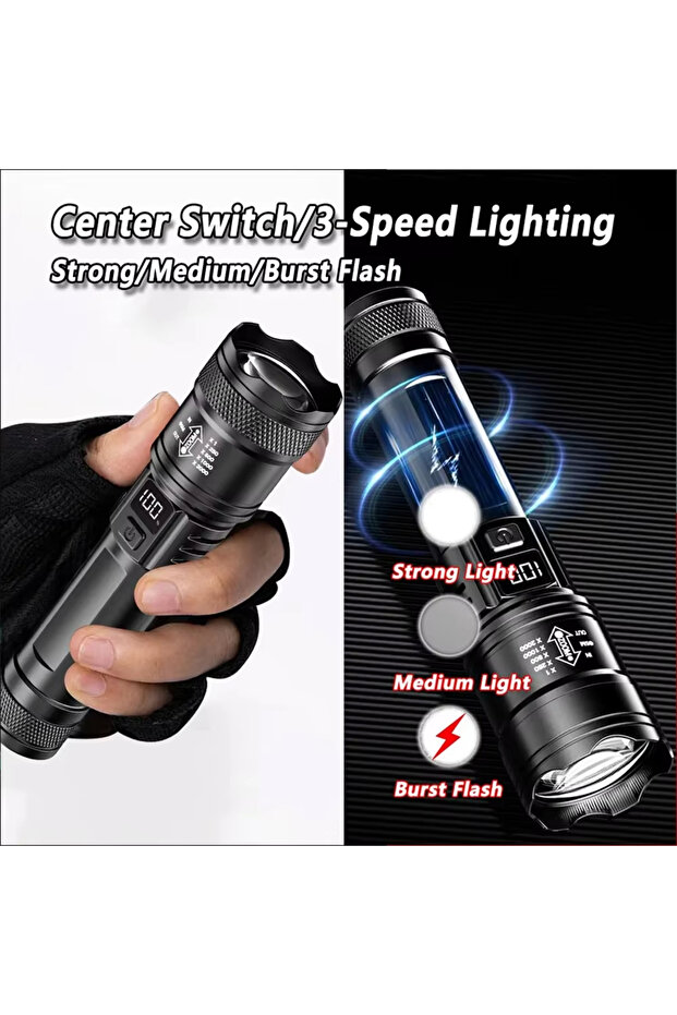 Choice S384-A High Strong Power Led Flashlights 300000LM Tactical Torch ...