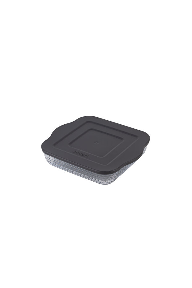 Borart Antrasit Plastik Kapaklı Büyük Petek Desenli Kare Tepsi - 45496 ...