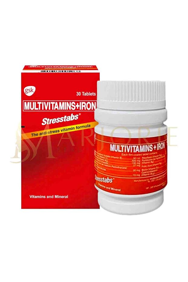 GSK Stresstabs Multivitamins+Iron - 30 Tablets- Trendyol