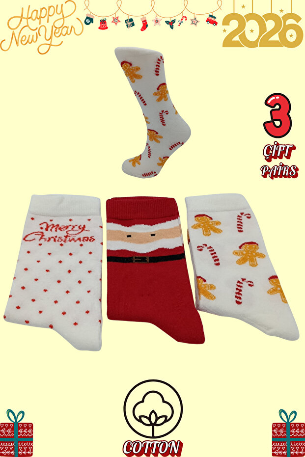 stellare 3 perechi de ciorapi de Crăciun din bumbac fără cusături – Set ...